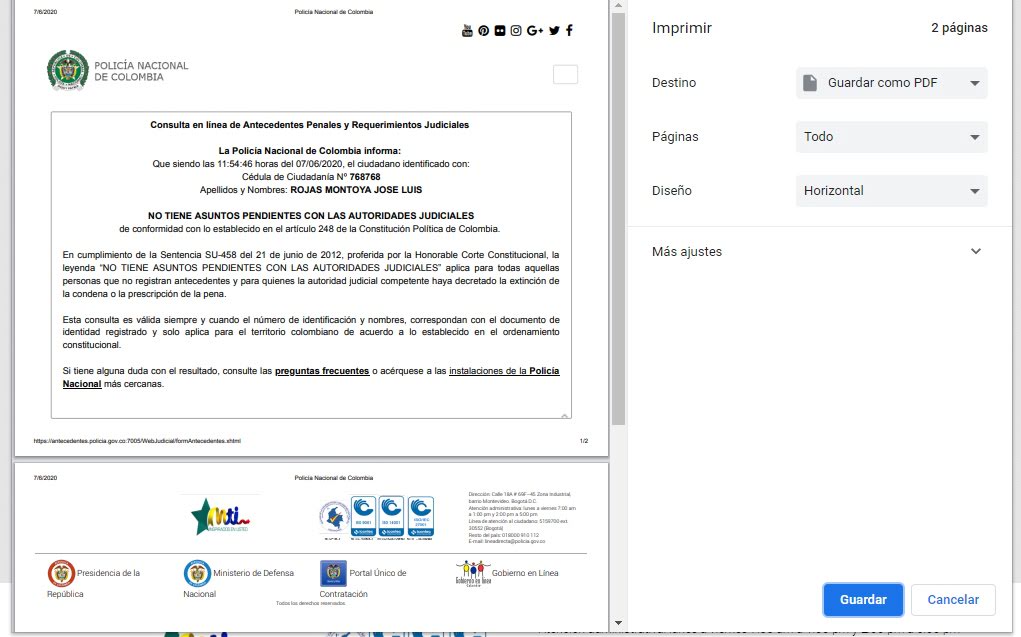 Cómo descargar un Certificado de la Policía | tramites.nom.co