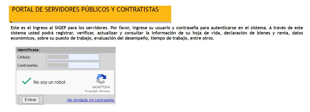 Cómo registrar la hoja de vida en el SIGEP por primera vez